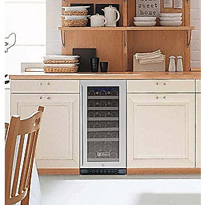 Allavino 15" Wide FlexCount II Tru-Vino 30 Bottle Single Zone Stainless Steel Left Hinge Wine Refrigerator