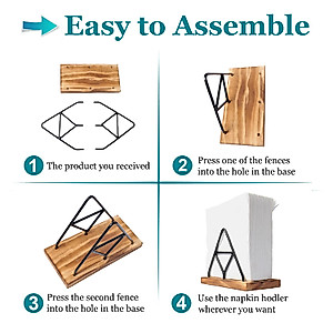 Zilphoba Napkin Holder, Wooden Napkin Holders for Kitchen, Dinner Table, Cocktail Bar, Tablecloth Decor