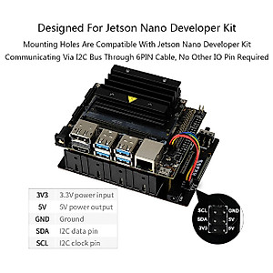 Bicool Waveshare Uninterruptible Power Supply UPS Module for Jetson Nano Developer Kit(A02 & B01), Stable 5V Power Output Real Time OLED Monito