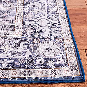 SAFAVIEH Tucson Collection Runner Rug - 2'6" x 12', Blue & Charcoal, Persian Design, Non-Shedding Machine Washable & Slip Resistant Ideal for High Traffic Areas in Living Room, Bedroom (TSN137M)
