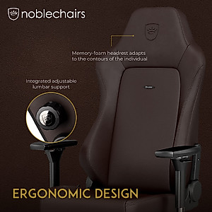 noblechairs Hero Gaming Chair/Office Chair with Lumbar Support, PU Hybrid Leather, Java Edition