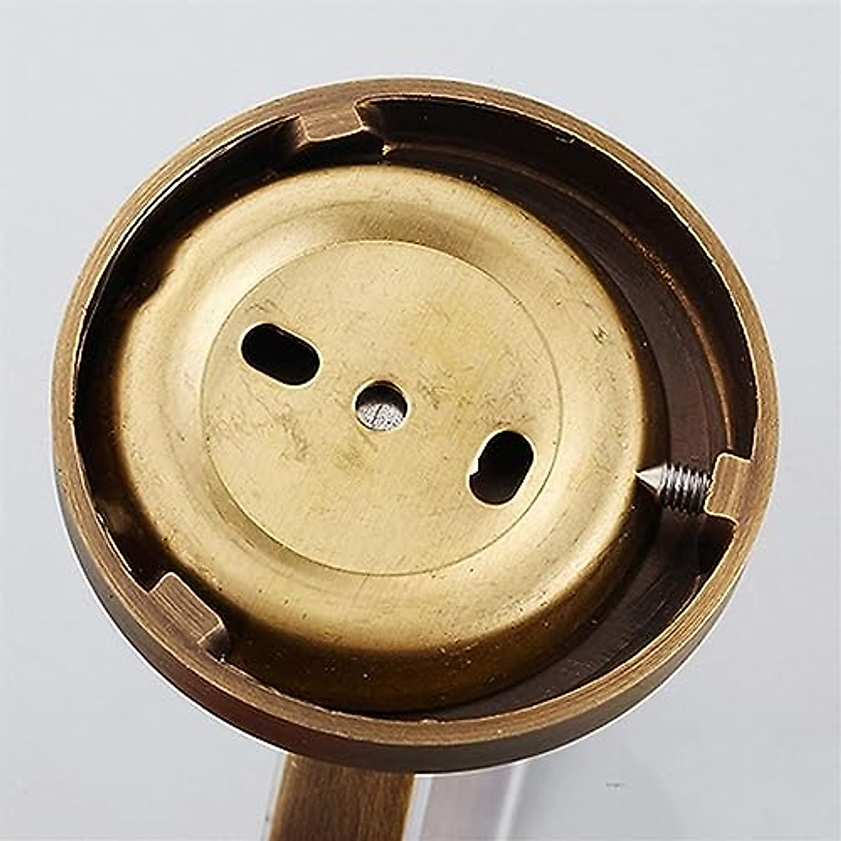 AAMNA Antique Brass Toilet Brush and Holder Wall-Mounted Ceramic Cleaning Brush w/Long Handle Deep Cleaner for Bathroom Storage and Organization