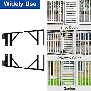JUBEST Heavy Duty Gate Corner Brace Bracket, Anti Sag Gate Kit Adjustable Gate Hardware for Wooden Fence, Driveway, Corral Gates, Wood Windows(Door Not Include)