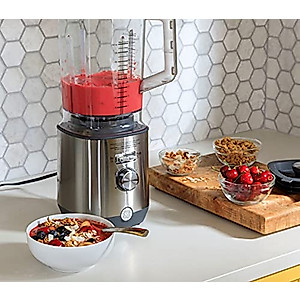 GE Blender | 5-Speed + Pulsing Option | Kitchen Essentials Blender for Shakes, Smoothies & More | Large 64 oz Tritan Jar, 7-9 Servings per Batch | Stainless Steel Blades & Exterior Finish | 1000 Watts