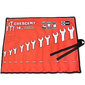Crescent 14 Piece 12 Point SAE Combination Wrench Set with Tool Roll - CCWS4