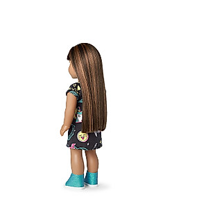 American Girl Truly Me 18-inch Doll #122 with Brown Eyes, Dark-Brown Hair w/Highlights, Tan Skin, T-shirt Dress, For Ages 6+