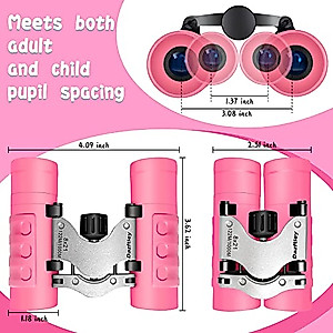 Binoculars for Kids,Dazftiey 8x21 High Resolution Shockproof Lightweight Binoculars Compact Kids Binoculars for 3-12 Years Boys and Girls Binoculars for Bird Watching Camping Hiking(Pink)