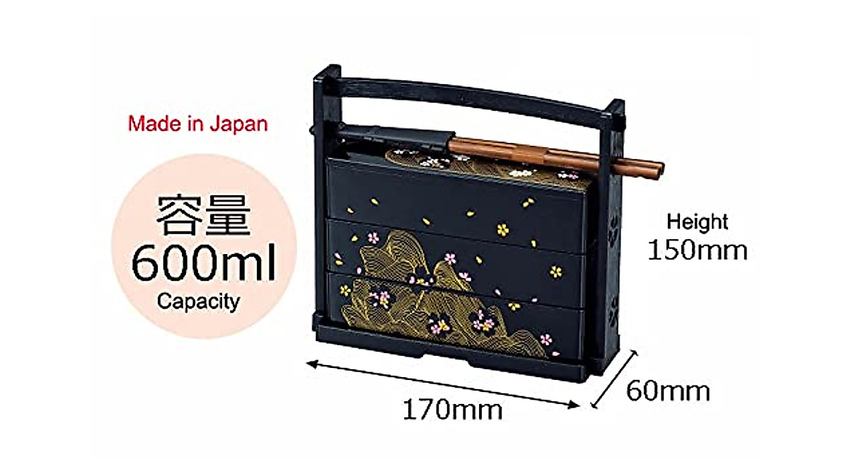 Japanese Bento Box 3-Tier Sakura Lunch Container | JapanBargain