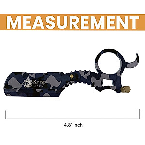 Krisp Beauty Professional Classic Straight Edge Barber Razor For Close Shaving - Salon Quality Men's Beard Cut Throat Finger Razor Shavette With 10 Shaving Blades