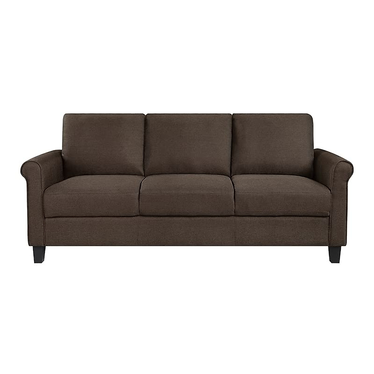 Lexicon Kenmare Fabric Upholstered Sofa with roll arms in Chocolate Color