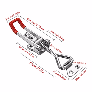 Accessbuy Toggle Latch Clamp 4002 Style,550Lbs Holding Capacity,Toggle Latches with Lock-Hole,Adjustable Heavy Duty Medium Latch for Smoker lid,ToolBox Cases and More (5.7inch)