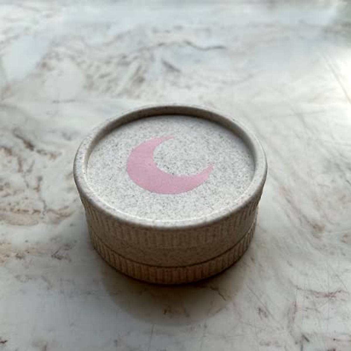 Brando Moon 2-inch Plant-Based Cream Small Crusher - 2 Piece Small Kitchen Cute Crusher with Moon - Made from Plants - Eco-Friendly Low Carbon Kitchen Tool