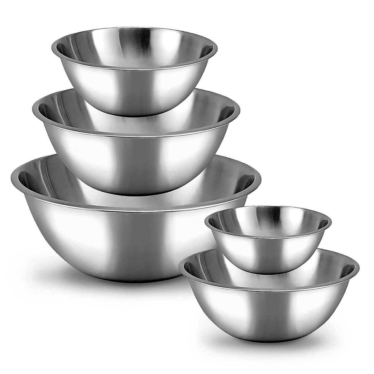 Meal Prep Stainless Steel Mixing Bowls Set, Home, Refrigerator, and Kitchen Food Storage Organizers | Ecofriendly, Reusable, Heavy Duty By WHYSKO