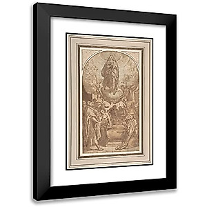 ArtDirect Cesare Nebbia 14x18 Black Modern Frame and Double Matted Museum Art Print Titled - The Assumption of the Virgin (1536-1614)