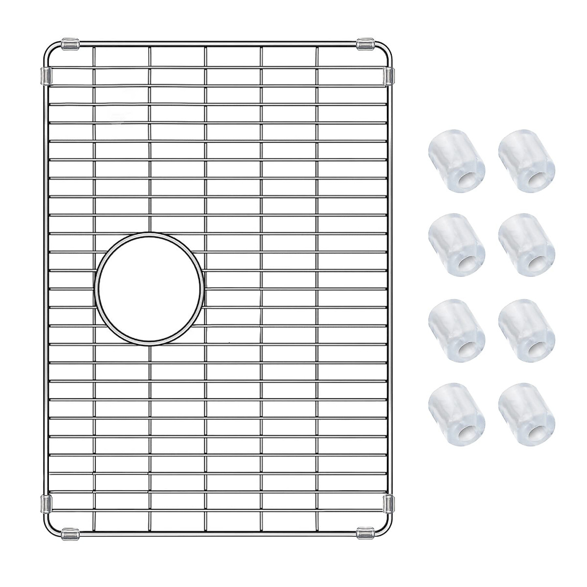 Kitchen Sink Rack Feet Dish Rack Angle Protector Organizer Shelf Anti-Slip Feet Mat for 5-6mm Steel Wire No-Slip Mat Compatible with mDesign/Elkay/Neat-O/Smart Design and Most Storage Holder(8 Pack)