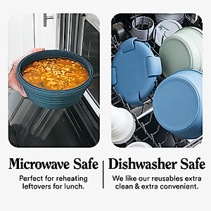 Stojo Nestable Collapsible Food Storage Container - Set of 4, Cashmere - Leak-Proof Airtight Seal Made With Food Grade Silicone For Meal Prep, Lunch Box, Pantry Organizer - Microwave & Dishwasher Safe