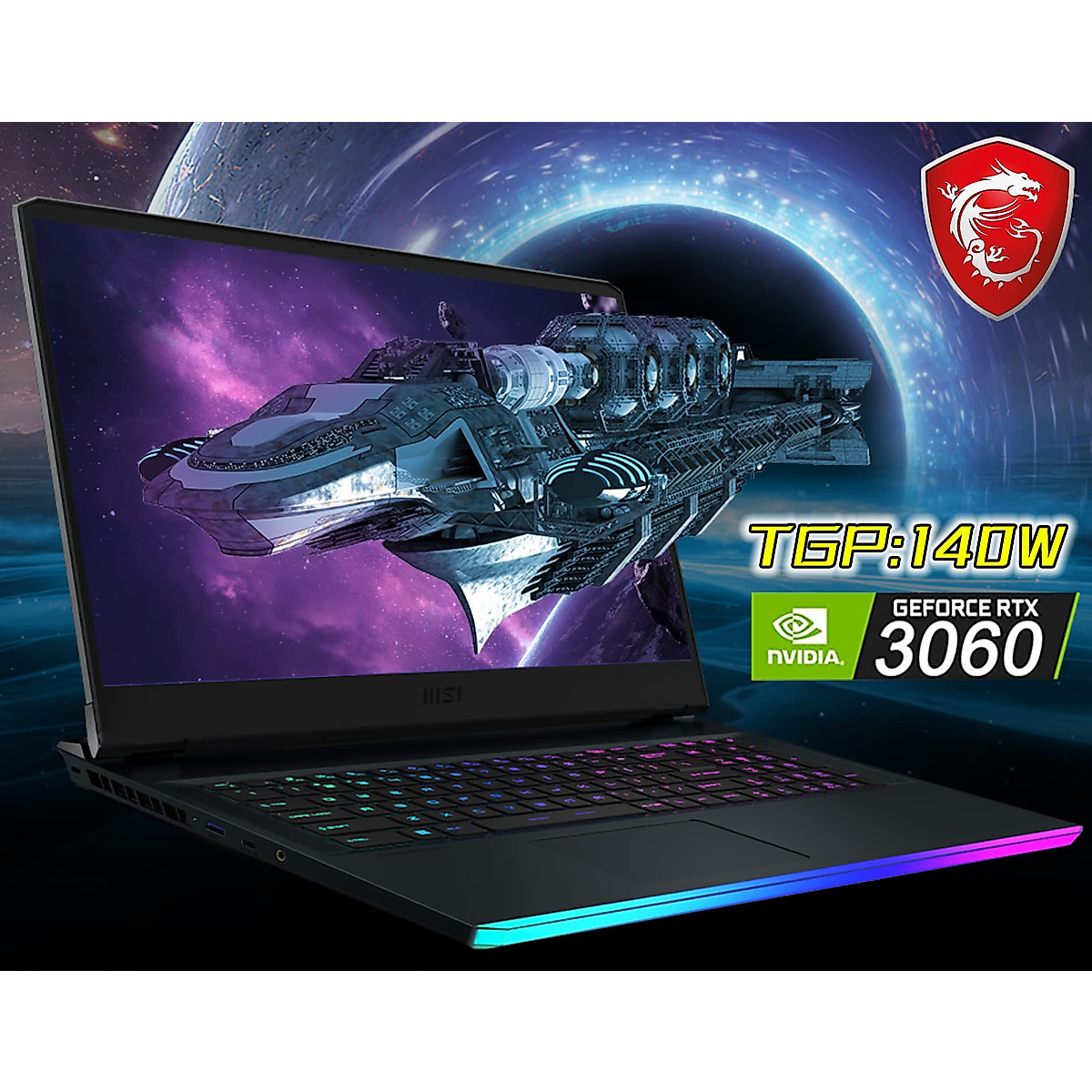 MSI GE76 Raider Gaming Laptop - 12th Gen Intel Core i9-12900H - GeForce RTX 3060 MUX TGP 140W - 17.3" 144HZ 1080p – 99.9WHr w/HDMI (64GB RAM | 2TB PCIe SSD)