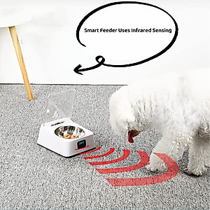 350ml Automatic Smart Cat Feeder Bowl Sensitive Open Cover Pet Feeder Transparent Lid Prevent Slip IR Induction for Small Pet for Dogs