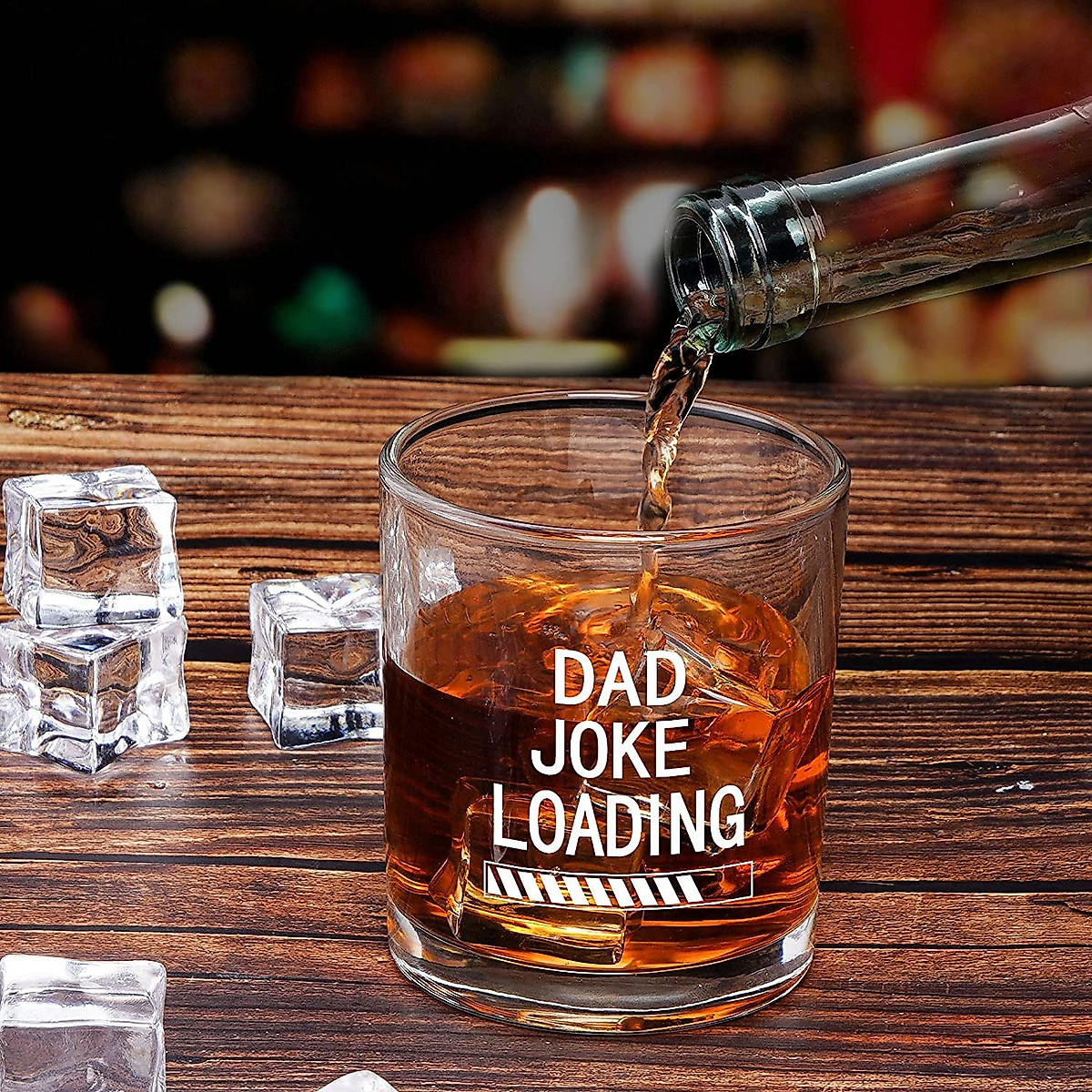 Dad Gift - Dad Joke Loading Whiskey Glass, Funny Old Fashioned Whiskey Glass for Men, Dad, New Dad, Father, Grandpa, Gift Idea for Birthday, Father's Day, Thanksgiving, Baby Shower