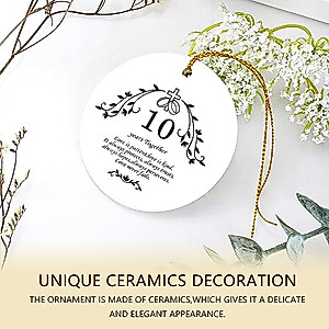 OWTTWO 10th Anniversary Wedding Gift,10th Anniversary Ornament for Couple,Husband,Wife,Him,Her