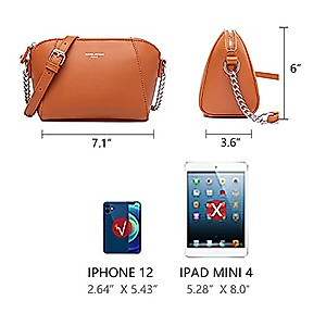 David Jones Vegan Leather Crossbody Purse for Women-Small Shoulder Cell Phone Womens Wallet Purses and Handbags,Cute Designer Brown Purse