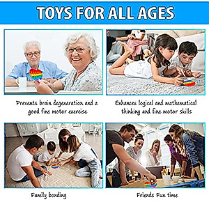 (4 Pack) Pop It Fidget Toys, Pop Its Fidgets Stocking Stuffers for Kids, Fidget Toy Pack Figit Sensory Toys Popit Popits Christmas Kids Stocking Stuffers Ideas Teens Adults Gifts Girls Boys Toddler