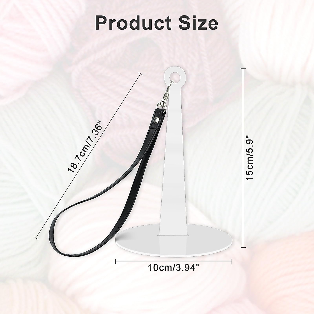 Acrylic Wrist Yarn Holder,Portable Yarn Holder Spinner with Wrist Strap,Yarn Ball Holder for Crocheting,Ball Minder Yarn Spinner Stand Crocheting Supplies Gifts for Knitting Craft Lovers(White)