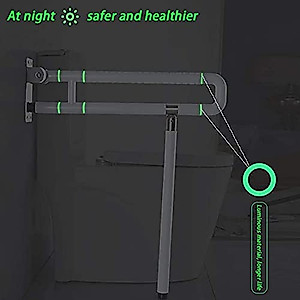 Nisorpa Foldable Toilet Grab Bar Flip Up Stainless Steel Shower Handrail Handicap Grab Bars Rails Anti Slip Grab Bar with Leg Bath Grab Bar Arm Hand Grip Safety Handrails for Elderly Disabled Pregnant