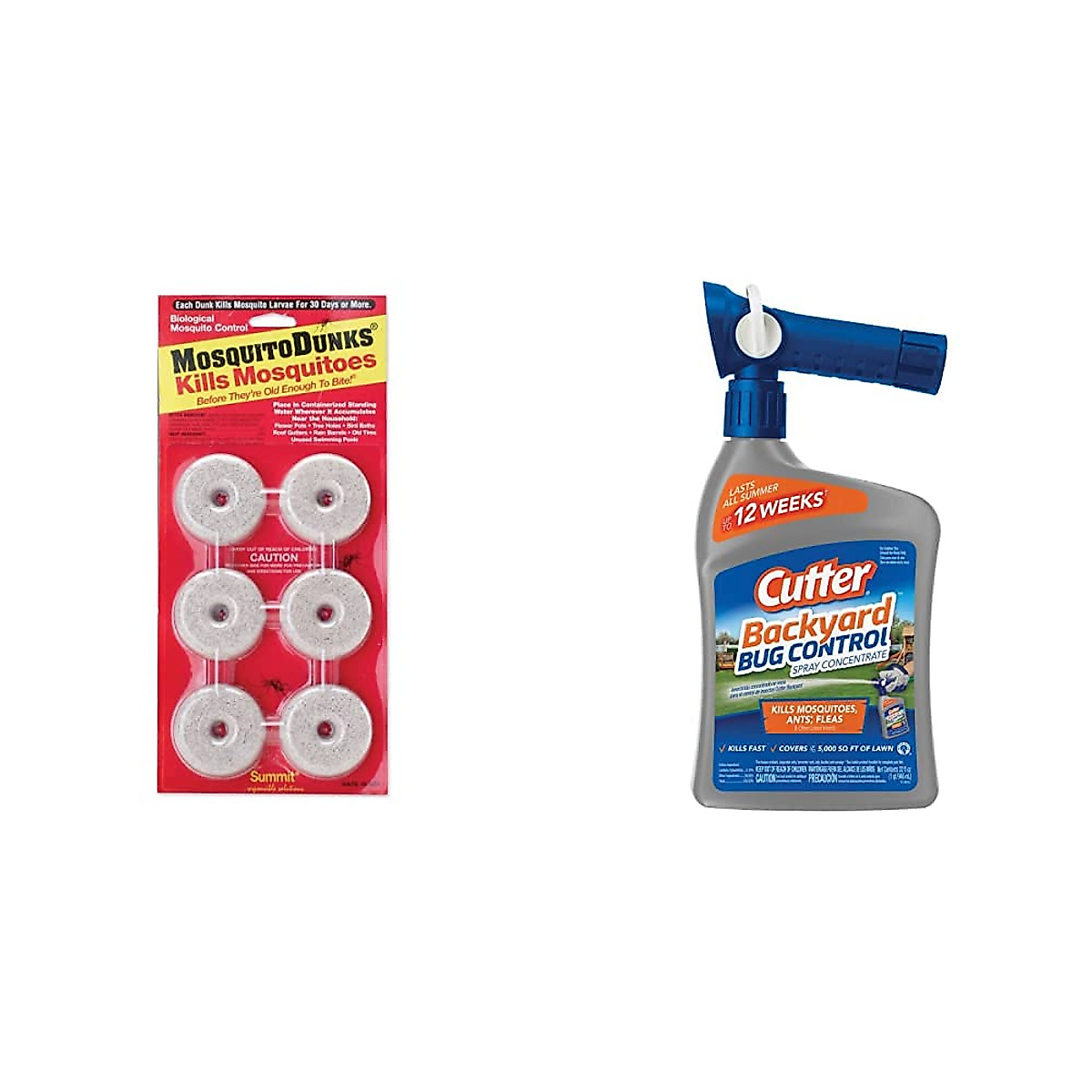 Summit...responsible solutions 110-12 Mosquito Dunks, 6-Pack, Natural & Cutter Backyard Bug Control 32 oz Ready-to-Spray Hose End Insect Repellent Concentrate HG-61067