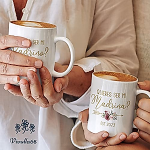 Vivulla68 Quieres Ser Mis Padrinos De Bautizo, Bautizo Recuerdos Juego 2 Tazas 2023, Para Niño, Niña, God parents Presents Proposal, Quieren