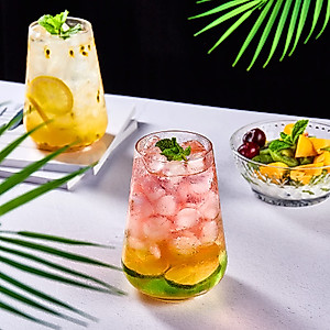 Highball Glasses Set of 4, Tall Drinking Glasses 24oz Oversized Cocktail Glass Set. Lead-Free Crystal Glassware | Juice, Cocktails, Whiskey, Mojito, Iced Tea, Beer for Kitchen, Bar, Restaurant