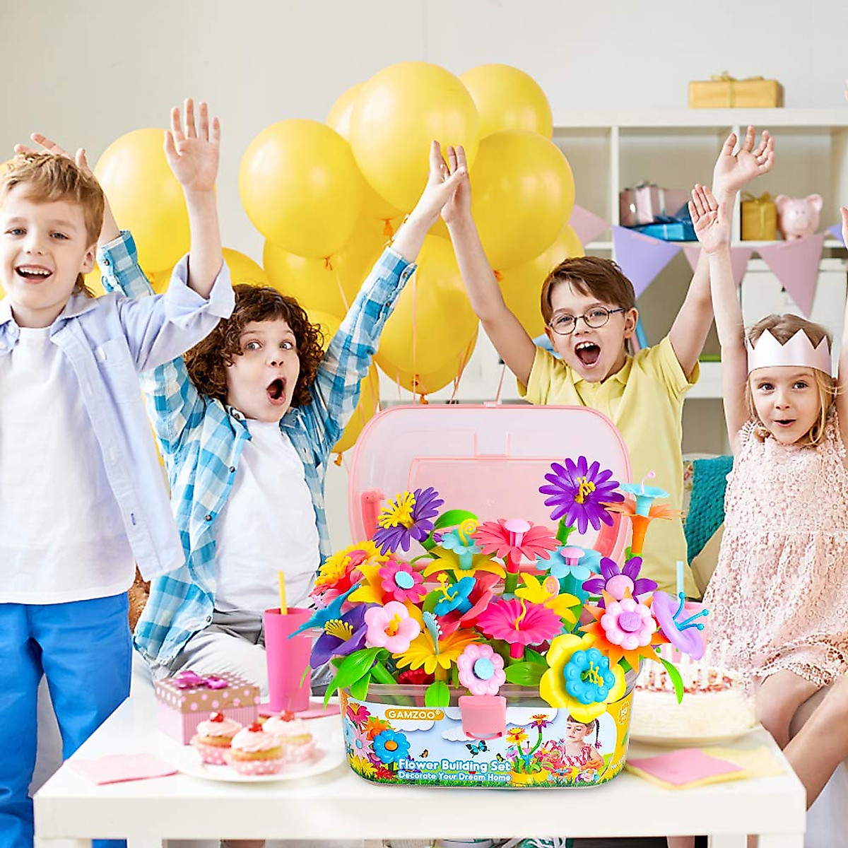 GAMZOO Flower Garden Building Toys for Girls 3-6 Year Old - Best Birthday Gift for Preschool Toddlers (150pcs)