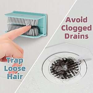 Hair Catcher, Hair Trap for Shower Drain, Reusable Shower Wall Hair Collector, Snare, and Drain Protector, Silicone Hair Grabber for Bathroom Bathtub (Blue)