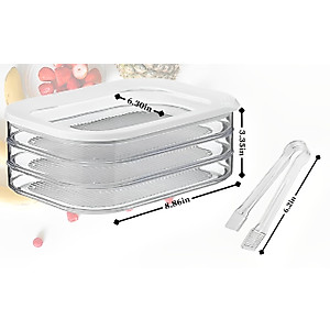 3 Layers Deli Meat Container for Fridge with Tong, stackable Lunch Meat Container for Refrigerator, Deli Containers with Lids for Refrigerator & Food Storage Boxes For Cold Cuts, Ham, Salami Storage
