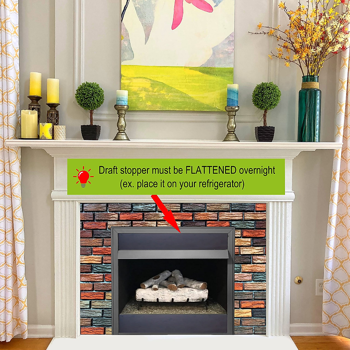 Neattec Magnetic Fireplace Draft Stopper - Fireplace Cover to Block Cold Air from Vent to Prevent Heat Loss - Magnet Fireplace Screen - Indoor Chimney Draft Blocker Vent Covers- 36" x 6" - Pack of 2