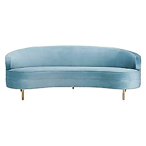 Safavieh Couture Primrose Glam Light Blue Velvet Curved Sofas