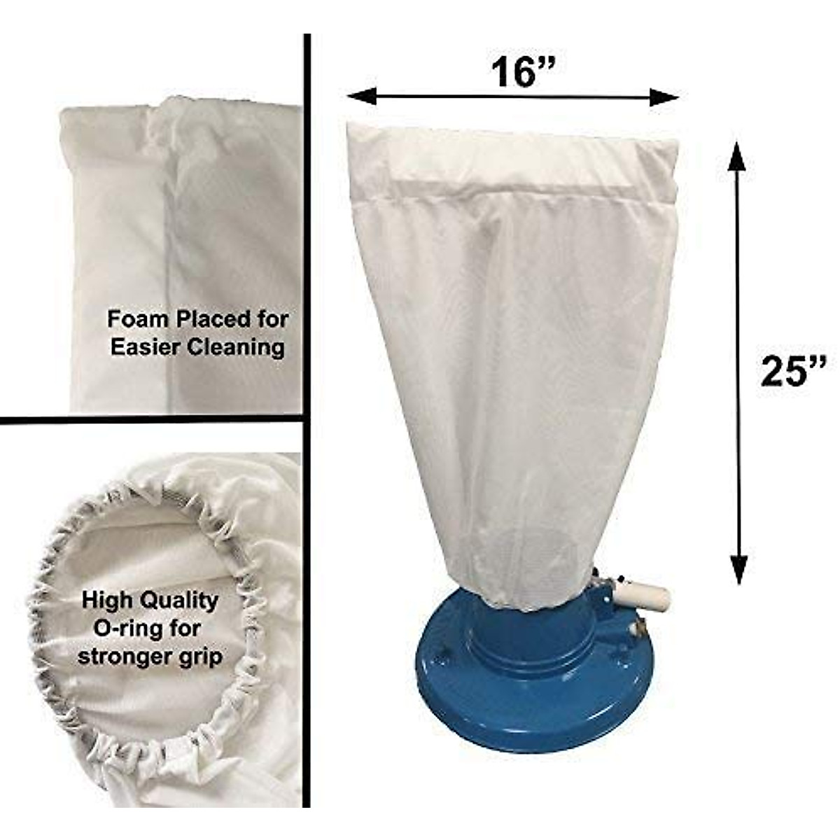Swimables Premium Fine Mesh Replacement Bag with Built In Snap-In Technology Pool Leaf Vacuum, Leaf Catcher, Leaf Gulper, Leaf Eater, Leaf Bagger, Leaf Master - One Size Fits All!