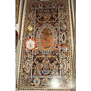 Marble Conference 94"x47" Big Dining Table Top Pietra Dura Inlay Hallway Furniture Decor