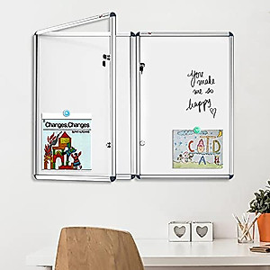 VIZ-PRO Tamperproof Lockable Magnetic Dry Erase Board Class 1 Aluminium Framed 48x24 Inches