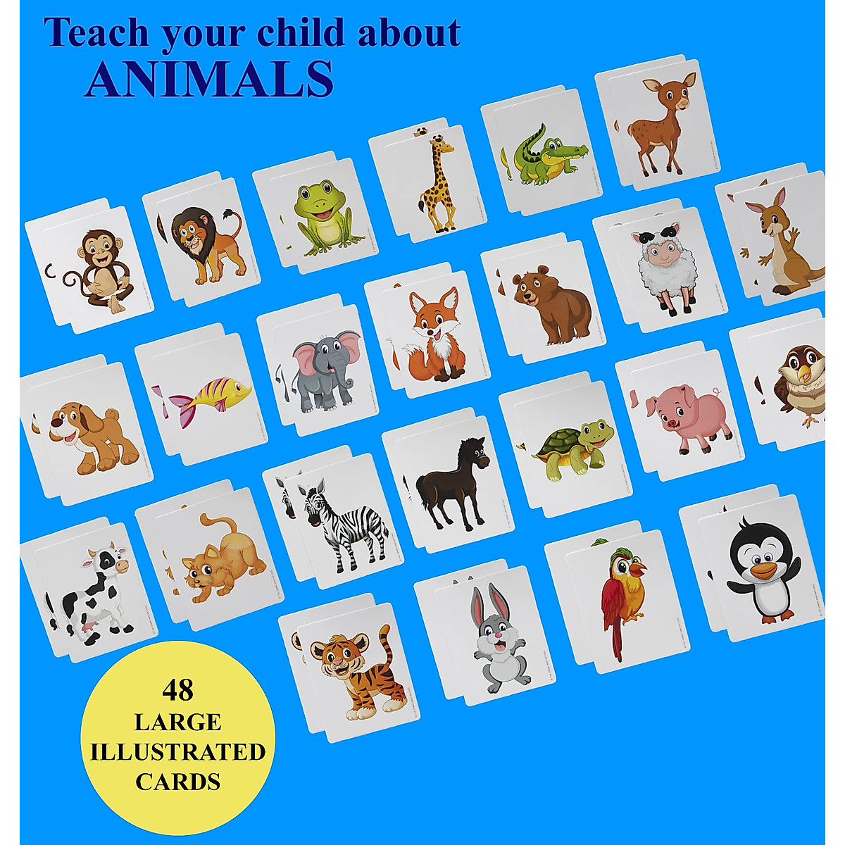 SPARK INNOVATIONS Animal Matching Cards, Kids Game, Memory Game with Animal Picture Cards, Toddler Games, Matching Game, Preschool Games