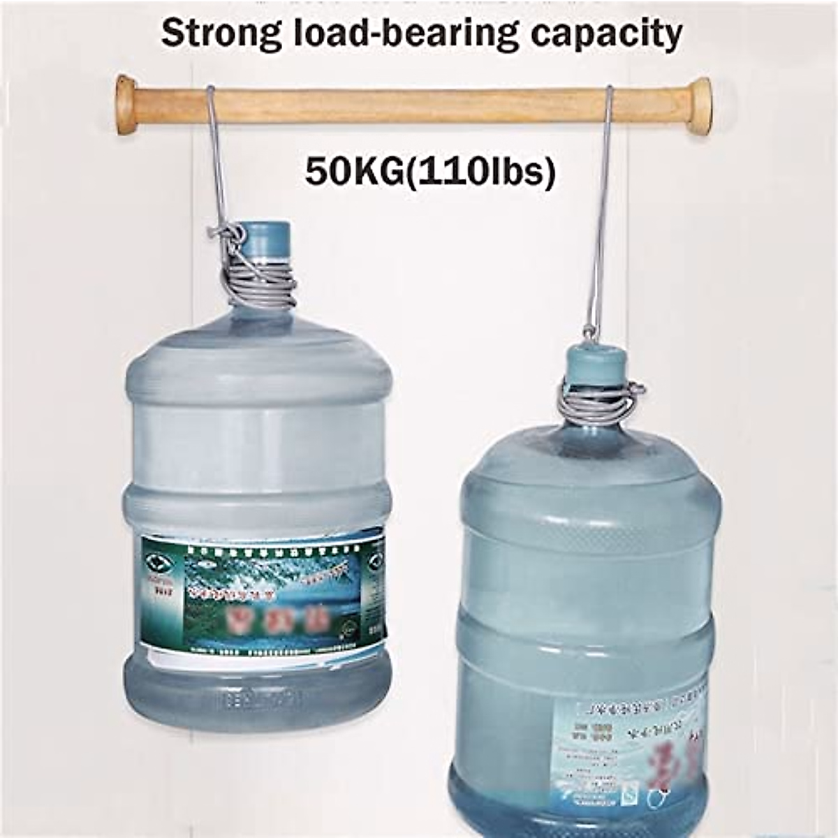 1pcs Wooden Oval Wardrobe Closet Rod for Hanging Clothes Premium Closet Pole Wardrobe Cross- bar Clothes Hanging Rods Polished Natural Beech Wardrobe Closet Rod with End Supports for Closet Storage