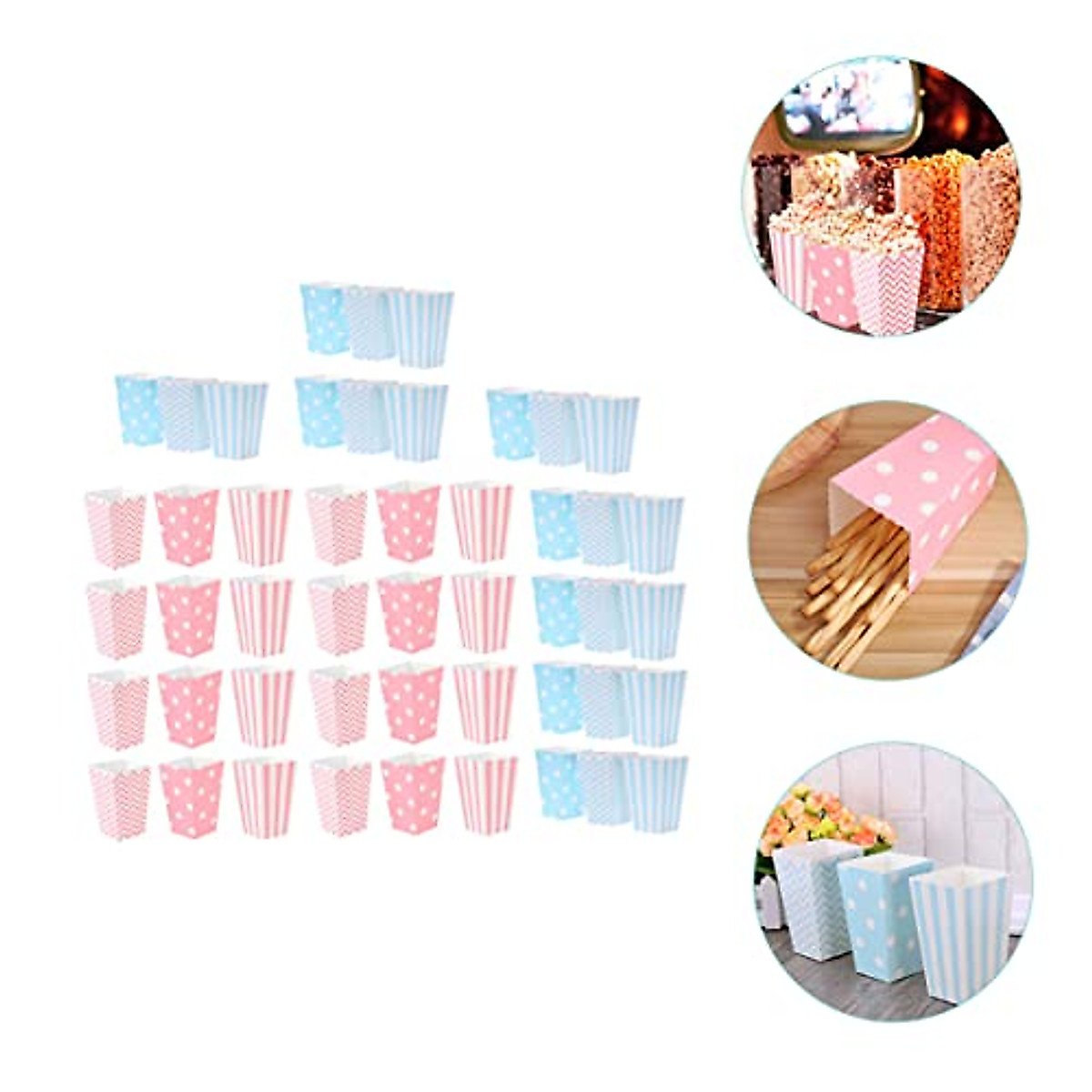 TOGEVAL 48pcs Popcorn Boxes Popcorn Box Cajitas De para Candy Popcorn Snack Container Paper Popcorn Case French Fries Boxes Bridal Shower Popcorn Boxes Popcorn Buckets Bride