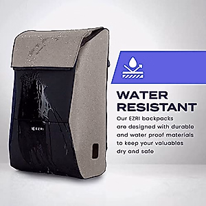 EZRI Business Backpack For Men And Women - Waterproof Laptop Backpack (Grey)