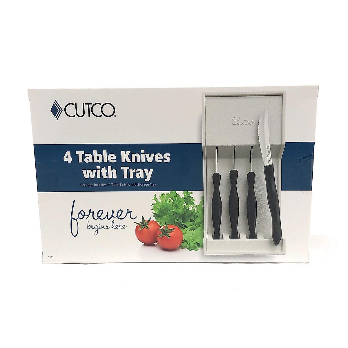 Cutco 4 Table Knives with Tray
