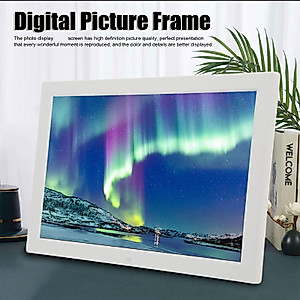 17 Inch LCD Digital Picture Frame, HD Screen Digital Picture Frame with Remote Control, Modern Photo Display Electronic Album Machine, Built in Clock Calendar (US Plug)