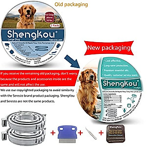 Flea and Tick Collar for Large Dogs - Natural Prevention, Control, and Treatment with Waterproof and Safe Ingredients - Includes Free Comb and 2-Pack (27.5 inches)