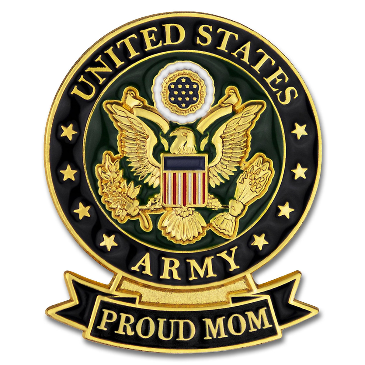 SHOP AWARDS AND GIFTS United States Service US Army Proud Mom Lapel Pin, Gift Boxed