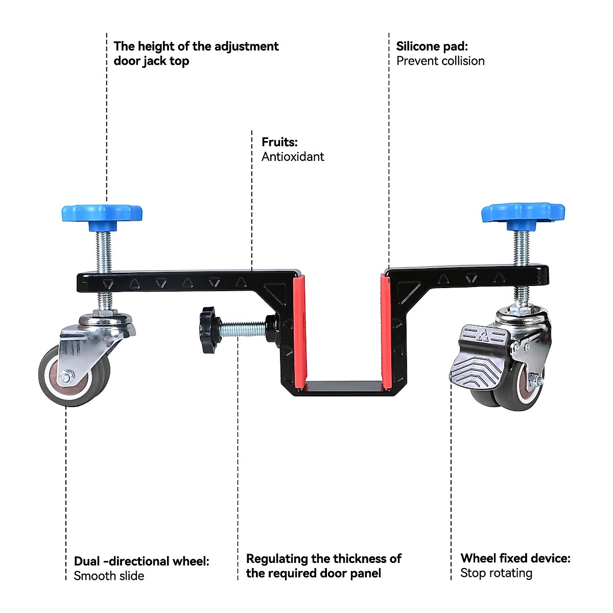 Door Installation Dolly Kit with Wheels - Interior Door Install Tools for Most Pre-Hung or Slab Doors, Plywood Dolly Protect Your Back – Commercial & Residential Use (Black)