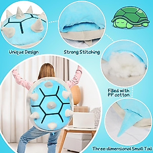 30 Inch Wearable Turtle Shell Pillows, Giant Tortoise Plush Pillow Turtle Shell Gift Stuffed Animal Costume Plush Toy Funny Dress Up, Creative Gifts for Adlut Kids Birthday Home Decor (Blue)
