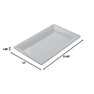 American Metalcraft MEL21 Endurance Melamine Rectangular Platter, 21" x 13", White